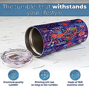 Greenline Goods Frida Kahlo Viva La Vida Insulated Travel Tumbler – 20 oz Triple Insulated Stainless Steel Coffee Tumbler with Lid, Dishwasher Safe, Non-Slip Silicone Base, Double Wall, Vacuum Sealed