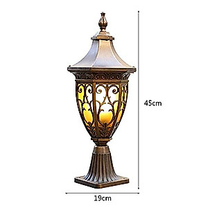 ZMY Rustic Home Garden Pillar Lamp Garage Pavilion Post Light Lawn Waterproof Column Lighting Aisle Door Outdoor Exterior Pathway Illumination