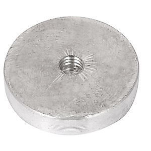 uxcell M10 Thread 40mm Dia Aluminum Disc Hardware Silver Tone 4 Pcs for Glass Table