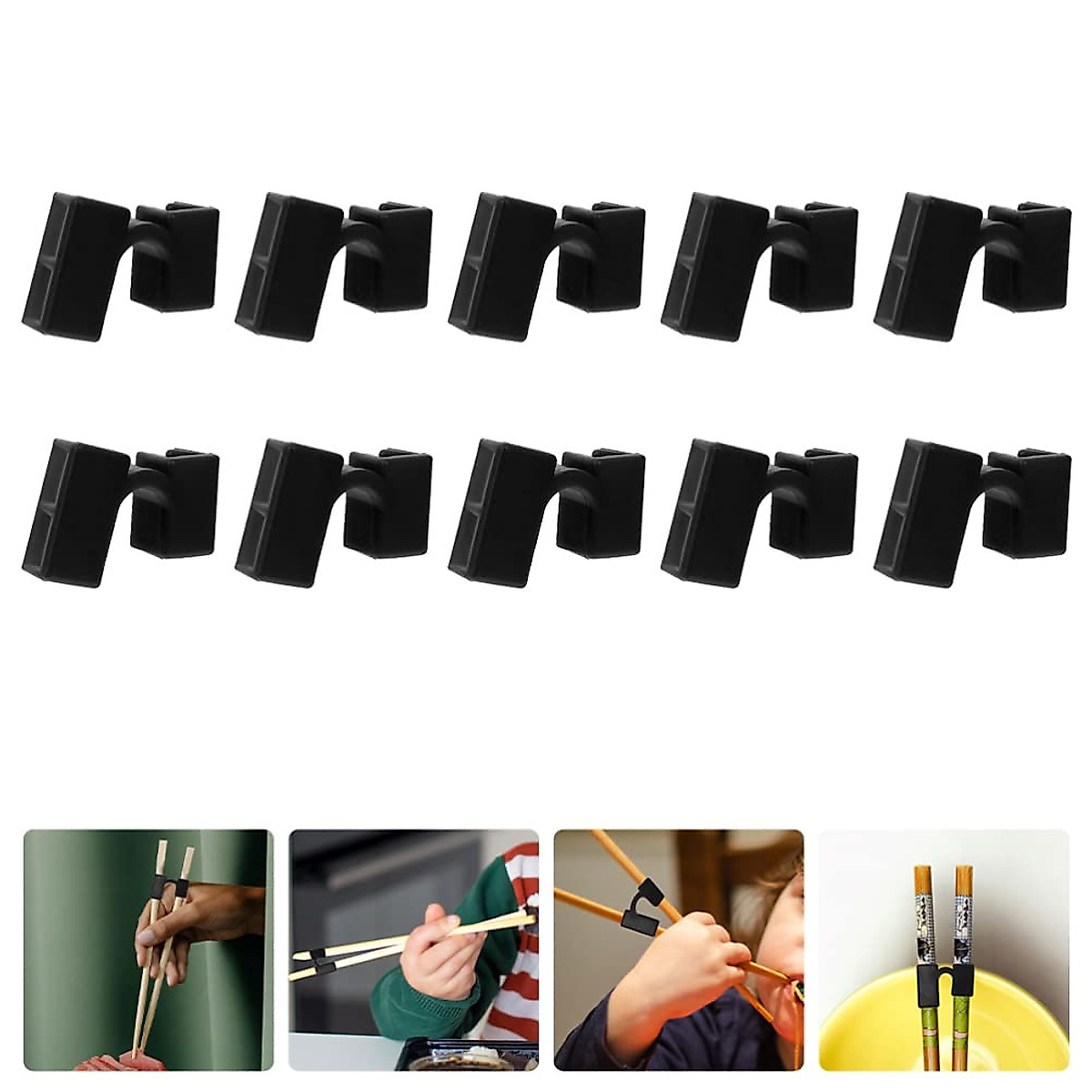Reusable Chopsticks Helpers Non Slippery Training Chopsticks Hinges Connector Chopsticks Holder Clips for Adults Beginner Trainers Learner 10pcs Kids Chop Sticks