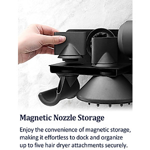 Hair Dryer Holder for Dyson Supersonic Airwrap Hair Dryer, Metal Blow Dryer Stand for Bathroom and Salon, Wall Mount Attachments Storage