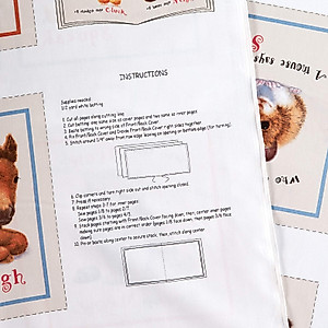 Animal Friends Soft Book Panel Cream, Fabric by the Yard