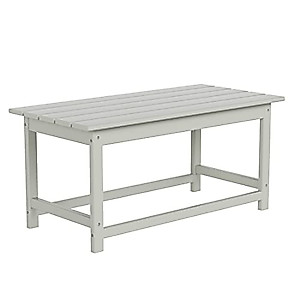 WO Adirondack Outdoor Coffee Table 35" inch Long Retro Rectangle Entertainment Table for Indoor, Outdoor, Living Room, Patio, Lawn, Garden, Balcony, Backyard, Porch, Pool, Deck (Sand/Biege)