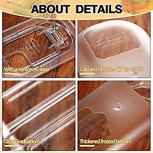 Geetery 12 Pack 1/9 Size 4'' Deep Polycarbonate Food Pan with Lid Clear Stackable Plastic Pan Restaurant Food Storage Containers with Hinged Lids for Salad Bar Hotel Supplies