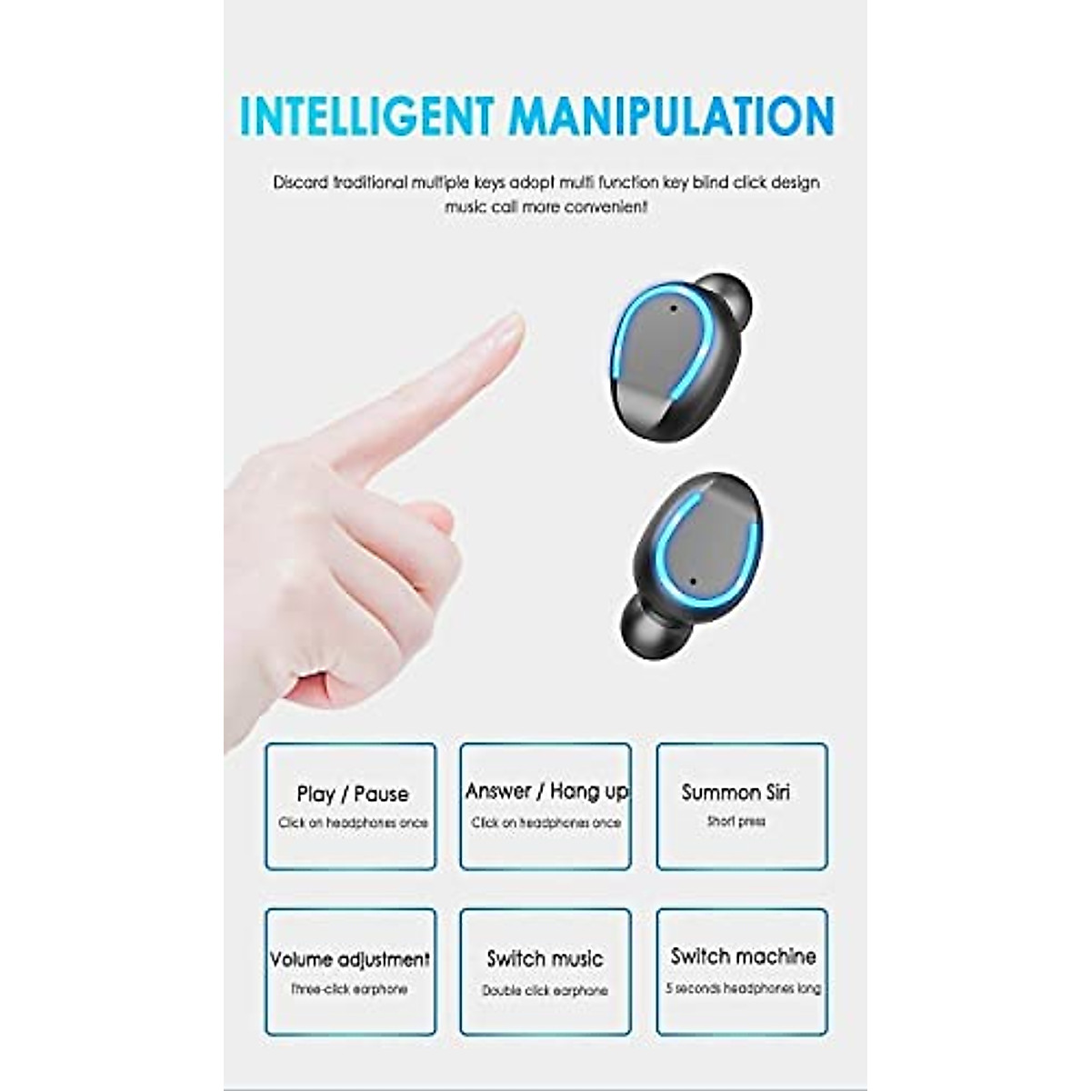 EYEARN Wireless Earbuds, Bluetooth 5.0 Headphones Earphones with Charging Case, in Ear Headset, Stereo Earphones Earbuds for Gym Exercises, Audio Books, Watching TV (This Will be The for