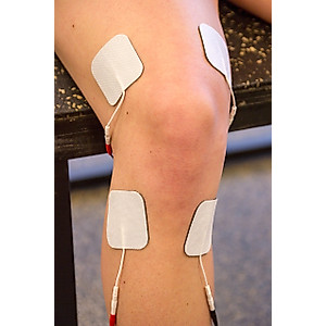 reserv 2" x 2" Premium Re-Usable Self Adhesive Electrode Pads for TENS/EMS Unit, Fabric Backed Pads with Premium Gel (White Cloth and Latex Free) (4 Pack (160 electrodes))