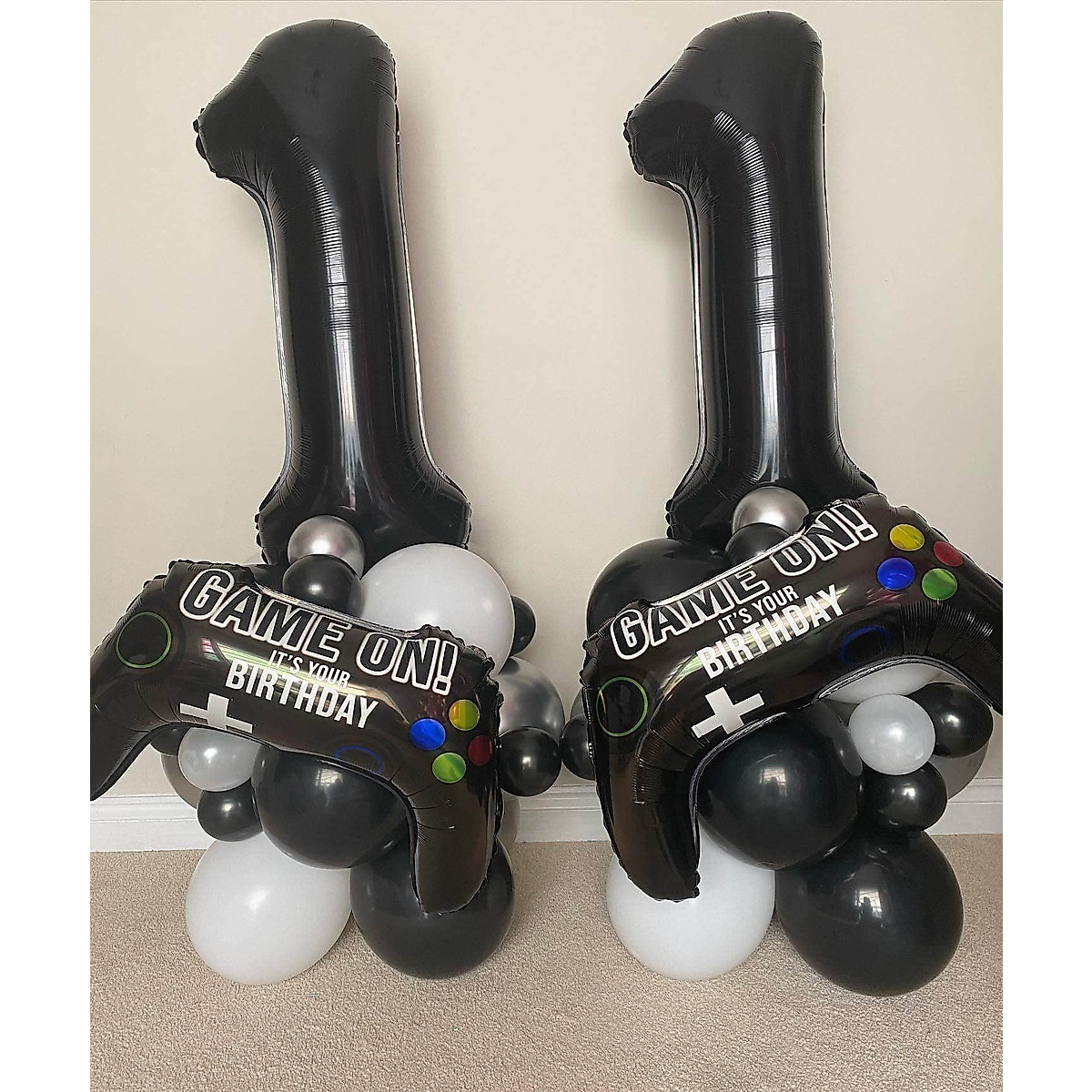 4 Pack Gamer Party Balloons Helium Foil Mylar Video Game on Balloons Video Game Controller Balloons for Boys Game Themed Party Birthday Decorations Supplies 23.6 x 15.7 Inch