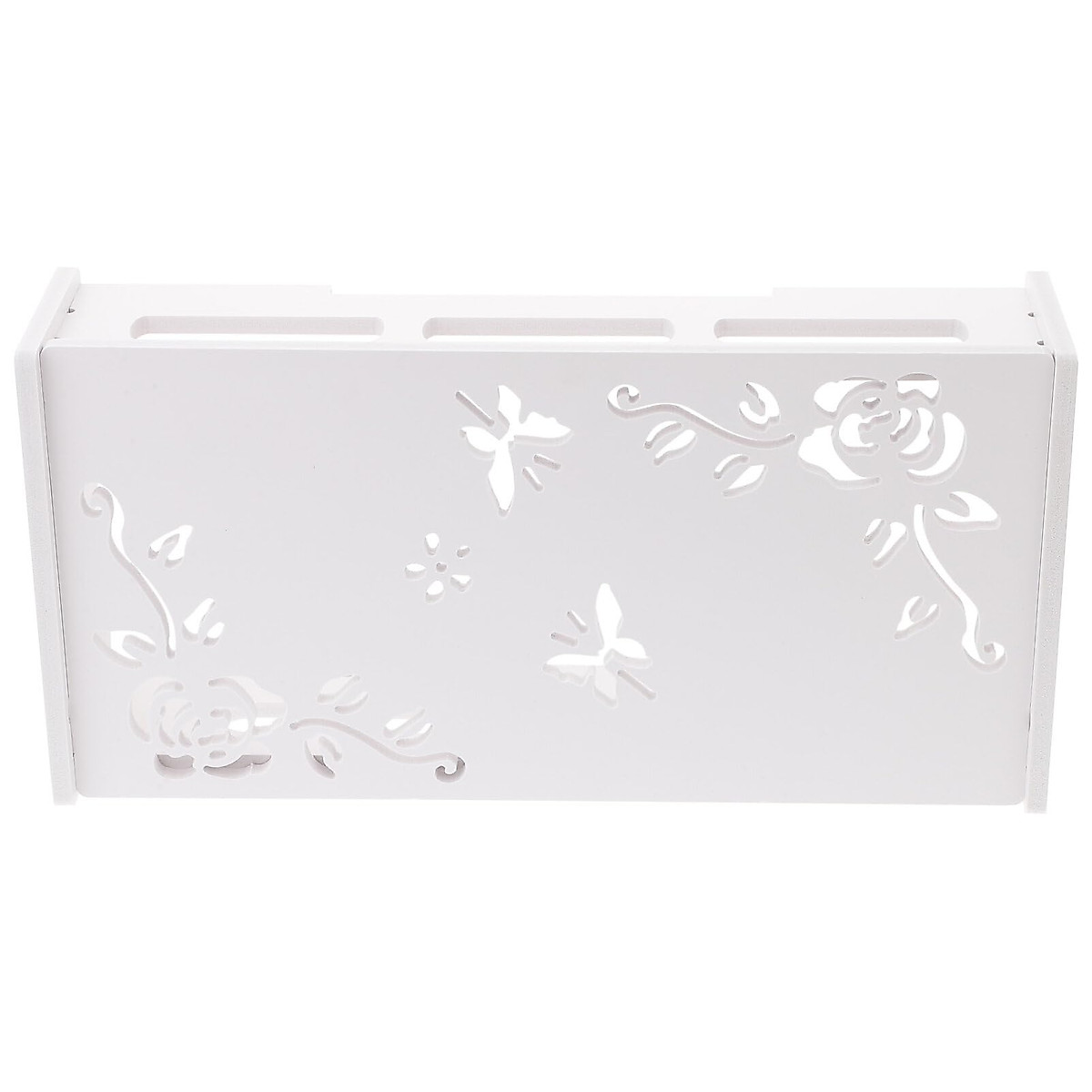 DOITOOL Router Holder Wall Mount WiFi Router Modem Cable Power Plug Wire Storage Boxes Cord Management Container for Home Living WiFi