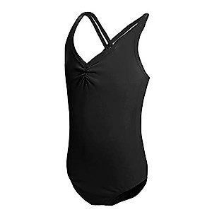 Daydance Black Dance Leotards for Girls, Sleeveless Camisole Ballet Outfits