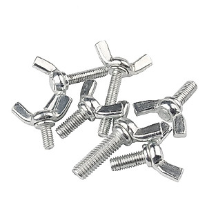 20 Pcs M6 Carbon Steel Zinc Plating Wing Butterfly Screws Bolts,Wing Bolt,Machine Fastener,Thumb Hand Screws for Electronic Equipment (Galvanized M6-1.0 x 20mm)