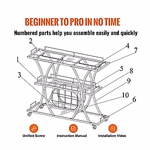 VEVOR Bar Cart Gold, 3 Tiers Home Bar Serving Cart on Lockable Wheels, Rolling Alcohol Cart with Tempered Glass Shelves Guardrail Wine Rack, Modern Wine Cart for Home Kitchen Dining and Living Room
