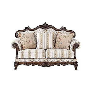Acme Furniture Nayla Love Seats, Beige, Cream, Walnut