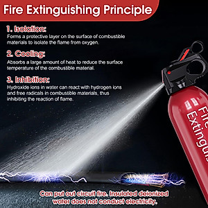 4 * 620ml Fire Extinguisher for Vehicle, Water-Based Car Fire Extinguisher, Fire Extinguishers for Home Truck Boat Kitchen Emergency Supplies