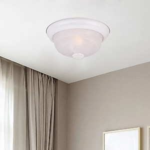 Designers Fountain 11 in 2-Light Flush Mount Ceiling Light, White, 1257S-WH-AL