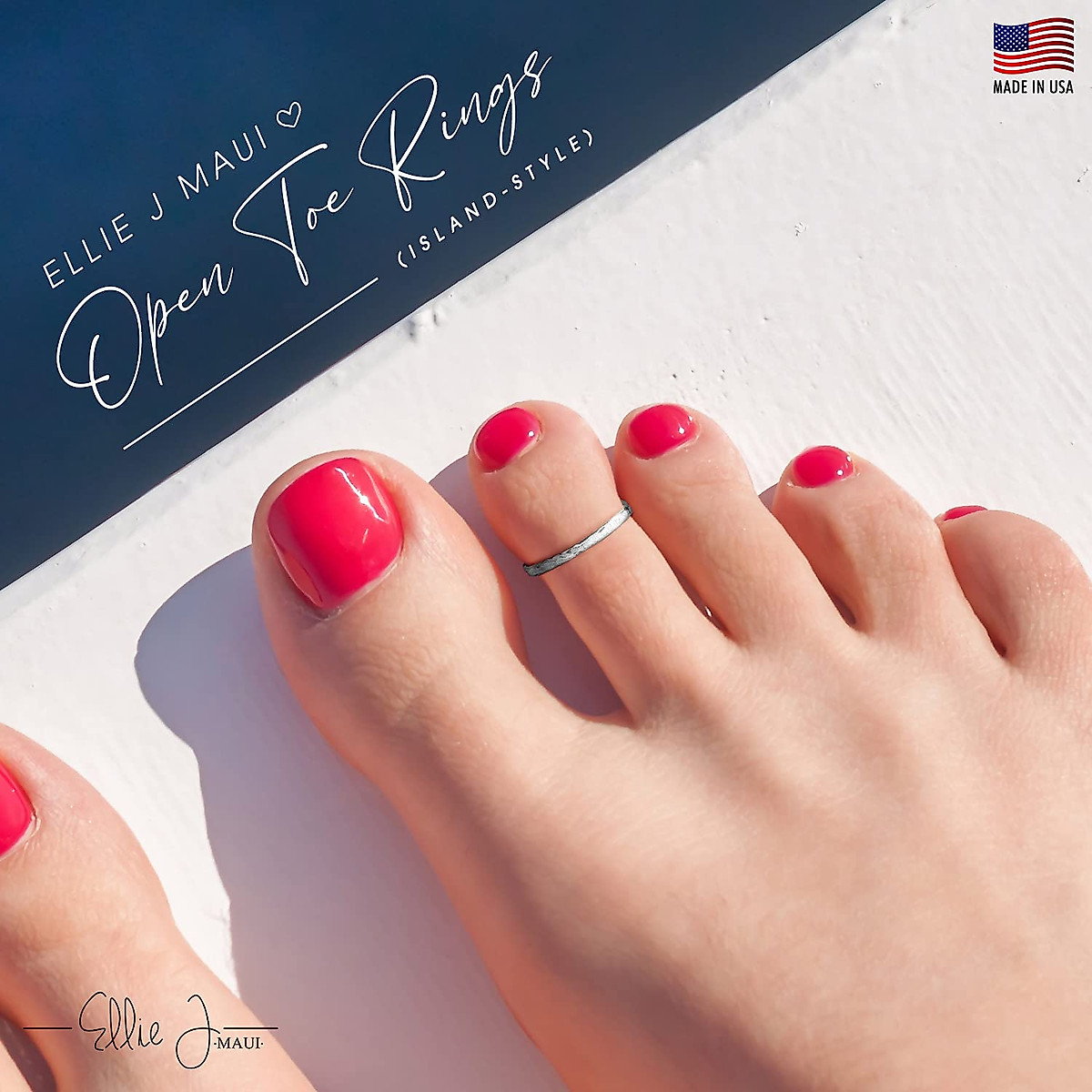 925 Sterling Silver Toe Ring | Open Back Band Ring for Toe | Sterling Silver Hawaiian Adjustable Toering | One Size Fits Most Toes