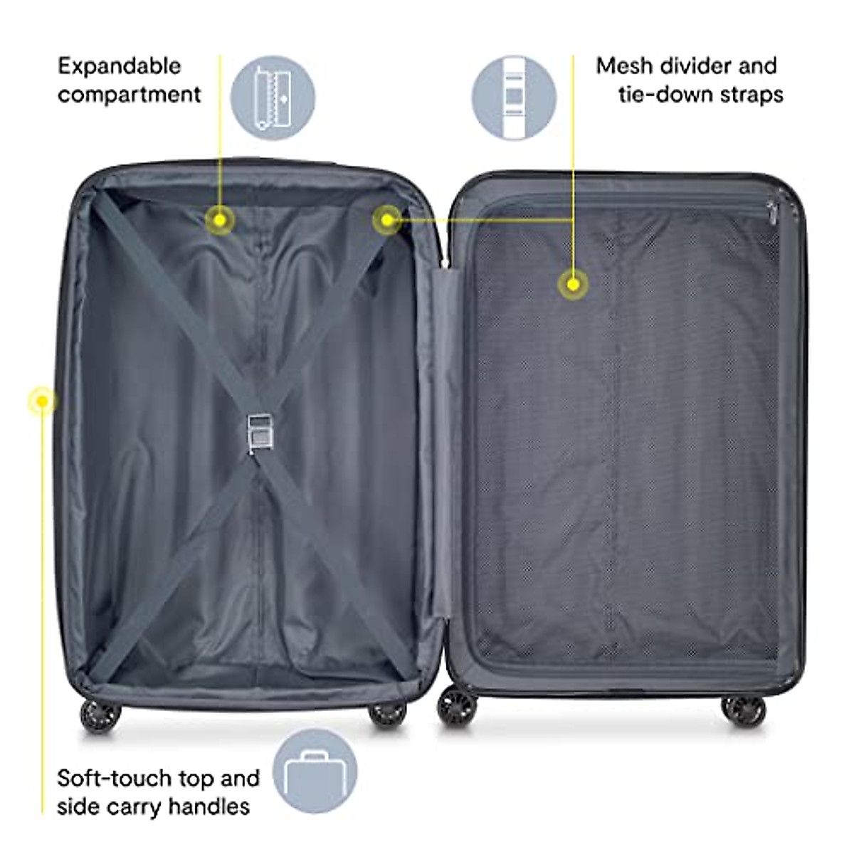 DELSEY Paris Helium Aero Hardside Expandable Luggage with Spinner Wheels, Titanium, Checked-Large 29 Inch