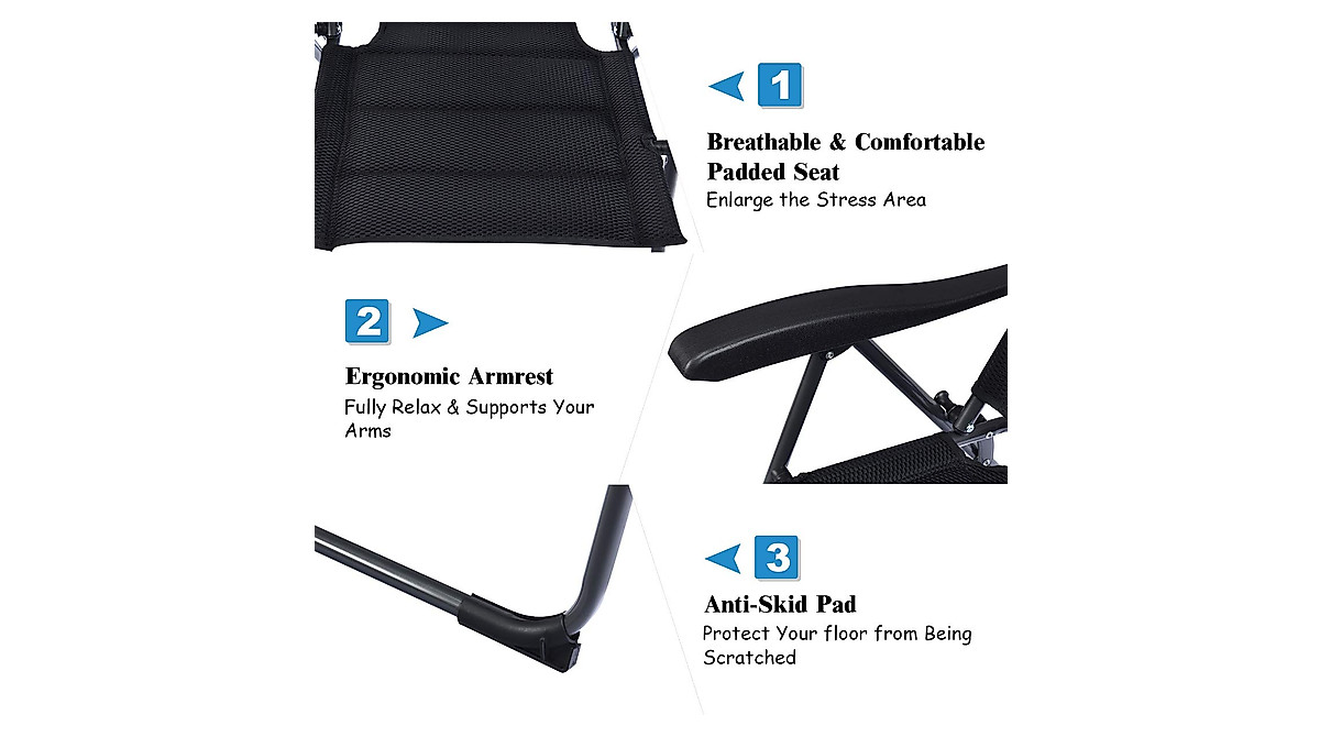 Giantex Set of 2 Folding Patio Chairs - Adjustable Comfort