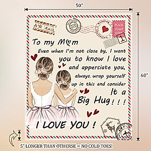 Mothters Day Gifts - Gifts for Mom Blanket, Mom Gifts Soft Throw Blanket Gifts for Mom from Daughter, Birthday Gifts for Mom Fleece Blanket, 27x152cm from Daughter Blanket