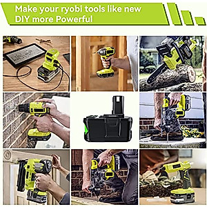 【Upgraded 7000mAh】 2Pack Replacement for Ryobi 18V Battery Lithium ONE+ P108 P102 P103 P104 P105 P107 P109 P122 Cordless Power Tools Battery with LED Indicator