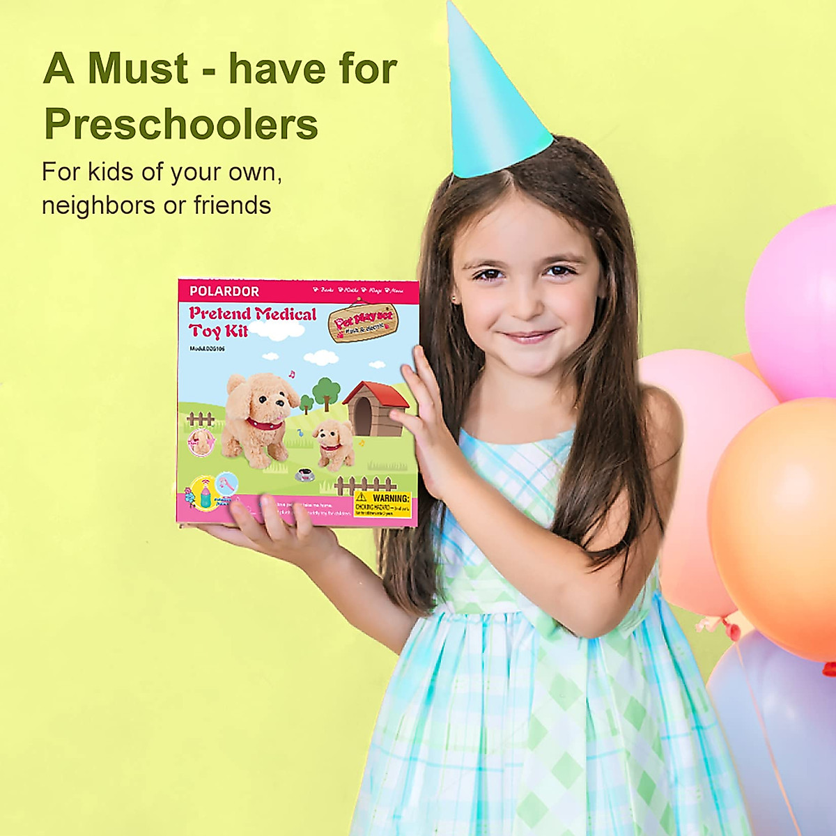 Koonie Toy Dog, Singing, Walking, Barking, Tail Wagging, Plush Interactive Toy for 2-5 Years Kids