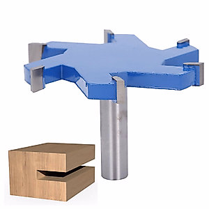 CNC Spoilboard Surfacing Router Bit, 6 Wings 1/2" Shank CNC Router Slotting Bits for Mortise Joint, Finger Joint, Acoustic Panels - 85mm Cutting Dia