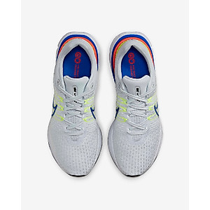 Nike Men's React Infinity Run Flyknit 3 Running Shoes, Pure Platinum/Racer Blue, 10.5 M US