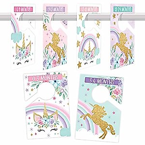6 Baby Closet Size Dividers Baby Girl - Unicorn Baby Closet Dividers By Month, Baby Closet Organizer For Nursery Organization, Baby Essentials For Newborn Essentials Baby Girl, Nursery Closet Dividers
