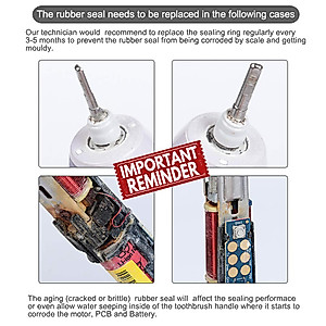 Upgraded Toothbrush Waterproof Shaft Rubber Seal Replacement Parts Compatible with Philips HX751v HX6810 HX9690 HX9957 HX6836 HX992B HX993W Series Electric Toothbrush