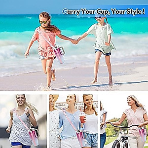 Tsinlan.ayn Water Bottle Holder Bag compatible for Stanley Quencher H2.0 Tumbler 40 oz cup with Adjustable Shoulder Strap, pouch sleeve Carrier Accessories for Stanley for Hiking Travelling Camping