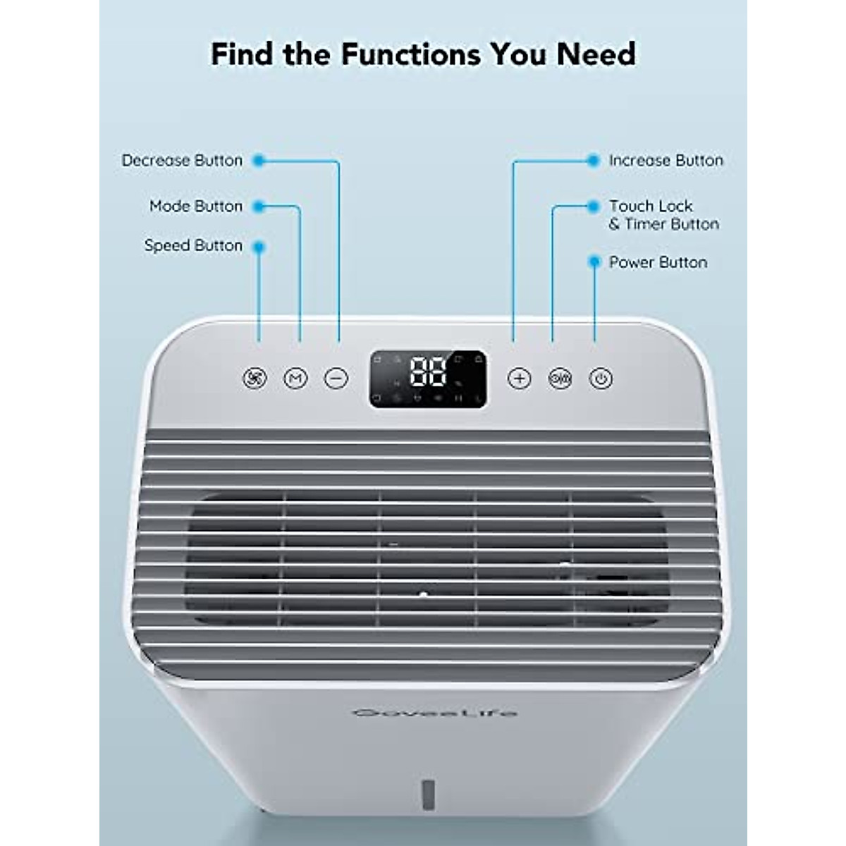 GoveeLife Smart Dehumidifier for Basement Upgraded, Max 50 Pint Energy Star Certified WIFI Dehumidifier with Drain Hose for Continuous Drainage, Remote Control Dehumidifiers for Home, Bathroom, Closet