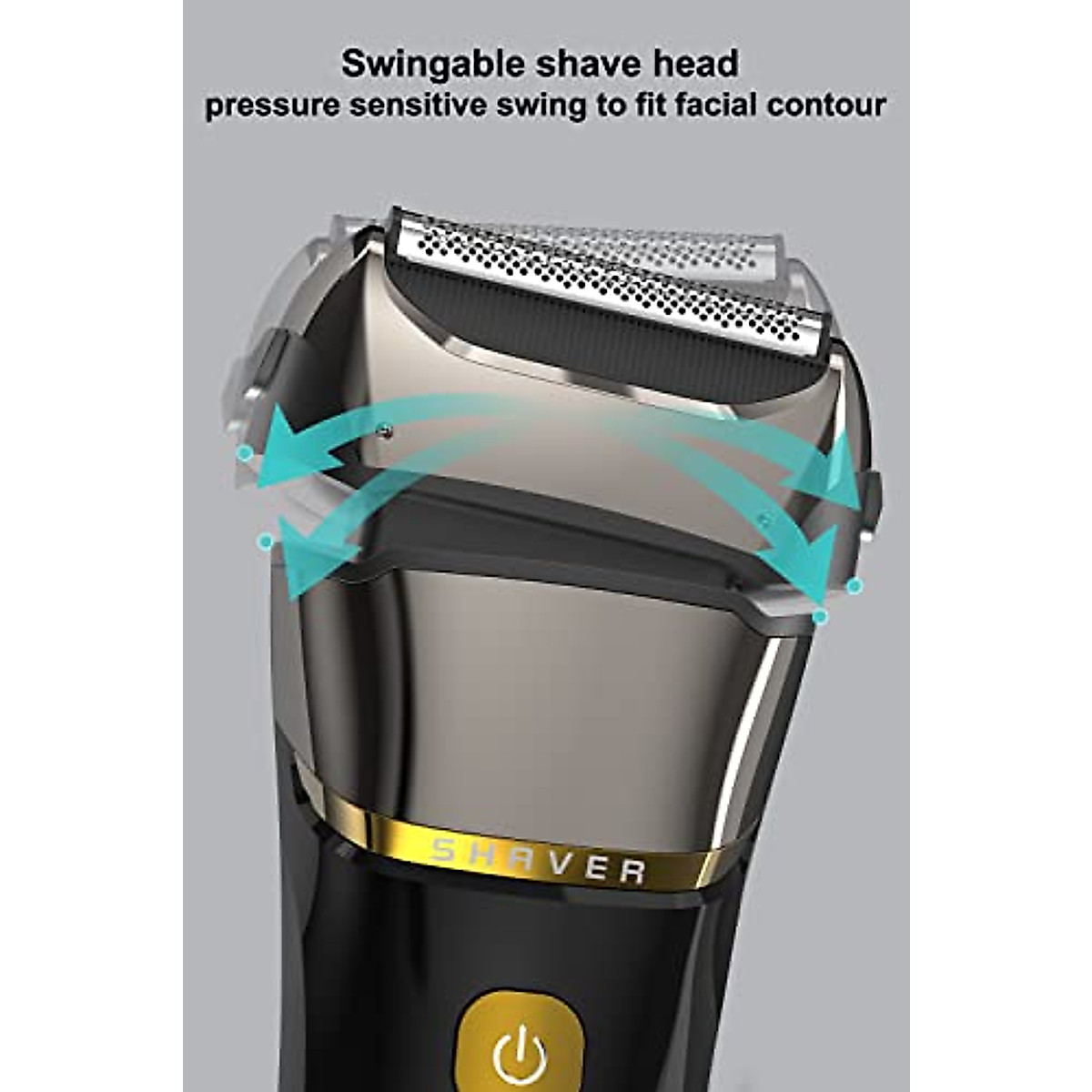 Men's Foil Electric Shavers, Electric Razor for Men Cordless USB-C Rechargeable Shaver with Pop-up Trimmer, Waterproof Wet and Dry Foil Razor with Travel Pouch LED Display for Face Beard Style