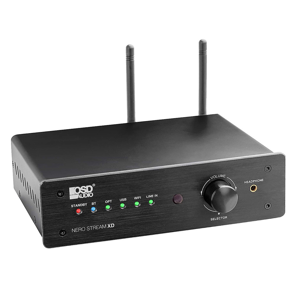 Nero Stream 200W App Controlled Power Amplifier, 2 Channel Class D, Built-in DAC, WiFi Bluetooth Optical USB RCA Inputs - OSD Audio