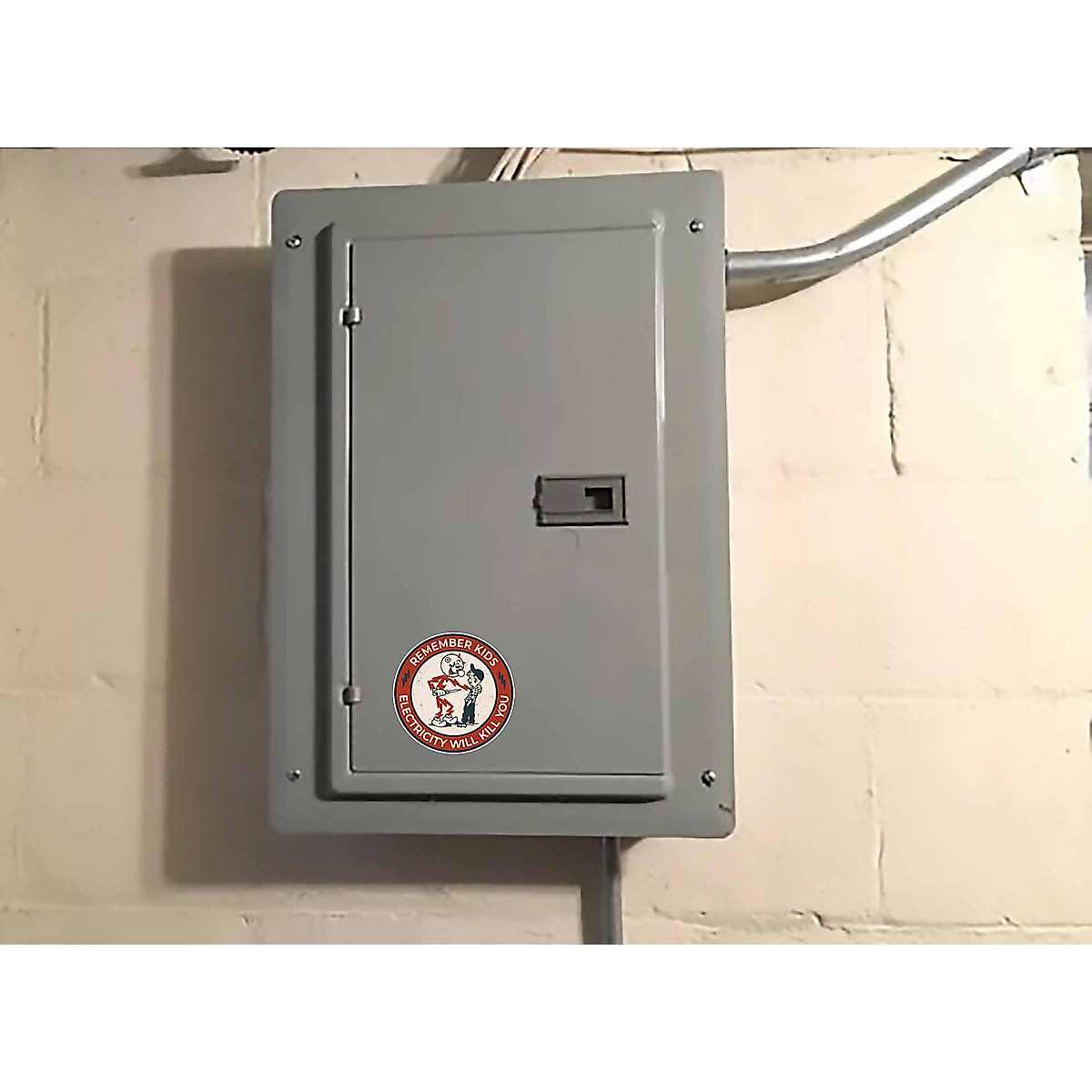 AG 4 PCS Remember Kids Electricity Will Kill You Decal Hard Hat Stickers Reddy Kilowatt Funny Electrician Mechanic Stickers, 3 Inch, Electricity Kills Sticker