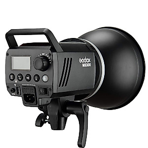 Godox MS300 300W 2.4G Built-in Wireless Receiver Lightweight, Compact and Durable Studio Flash Bowens Mount and 150W Modelling Lamp with Standard Reflective