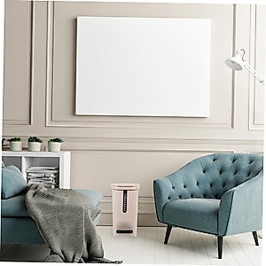 OKUMEYR 10L Plastic Trash Can with Lid, 13 Gallon Capacity, Khaki Color, for Office, Kitchen, Bathroom, Outdoor Use