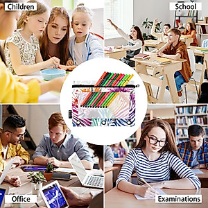 MAOBLYR Cute Watercolor Zebra Standard 3-Ring Zipper Clear Binder Pocket,Large Capacity Office 7 x 9In (2 PCS)