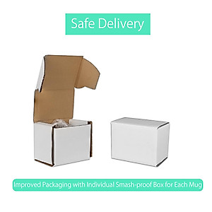 SIGNZWORLD Sublimation Mugs, Sublimation Mugs Blank 11oz for Vinyl, Sublimation Coffee Mugs Ceramic Coffee Mug with Large Handle White Coated Ceramic Cup with White Gift Box(Set of 6)