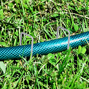 CEWOR 200 Pack Landscape Staples 6 Inches, 11 Gauge Galvanized Landscape Fabric Stakes Metal Garden Ground Stakes Sod Pins for Lawn, Barrier Fabric, Holding Fence, Ground Cover