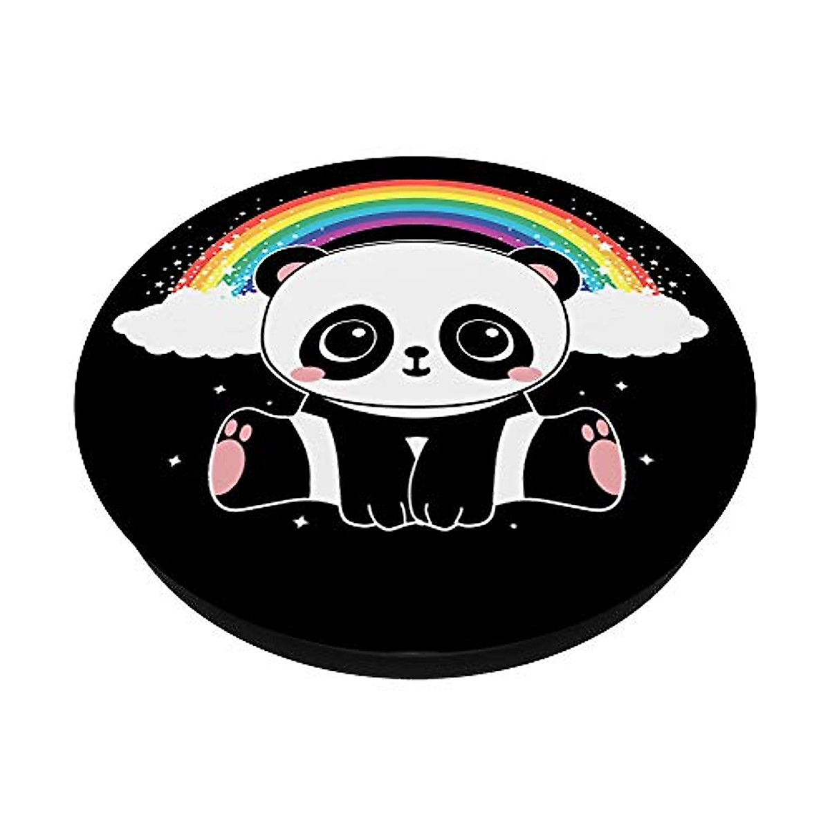 Cute Panda Kawaii Panda Bear With Rainbow PopSockets Swappable PopGrip