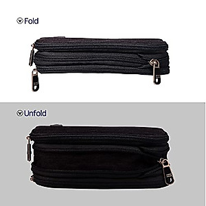 only warm Large Pencil Case with Zipper Multi-Function Compartment Large-Capacity 100PC Pen Soft Fabric Cheap(Gray21)