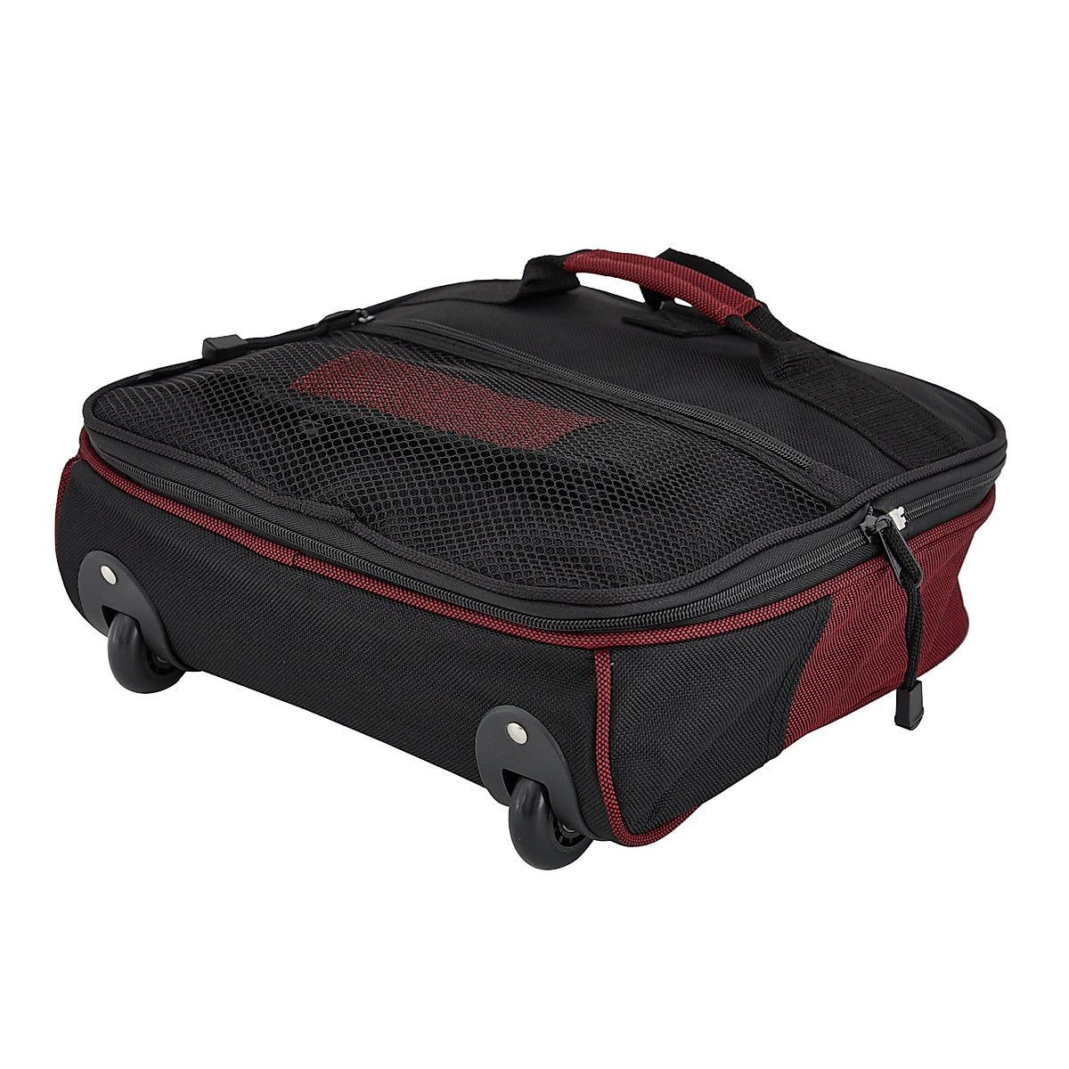 TPRC 32-Inch Collapsible Expandble Travel Rolling Duffel Bag, Black/Red