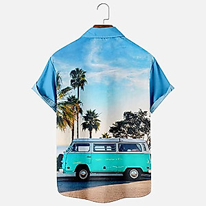 Lastesso Summer Shirt Men Mens Beach Shirt Mens Casual Shirts Summer Summer Clothes for Men Mens Clothing Light Blue XL