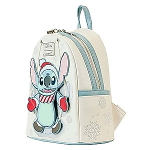Loungefly Disney Stitch Holiday Snow Angel Glitter Mini Backpack