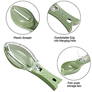 4 Pieces Stainless Steel Fish Scale Remover Cleaner Kitchen Fish Scaler Fish Skin Graters Cleaning Peeler Scaler Scraper with Bottle Opener for Kitchen Fish Cleaning Tools