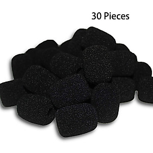 30 Pack Black Mini Lapel Headset Microphone Windscreens Foam Cover
