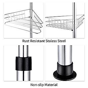 LiangDong Shower Caddy Corner Organizer for Bathroom, Bathtub Rustproof Storage Holder for Shampoo and Other Bath Accessories,