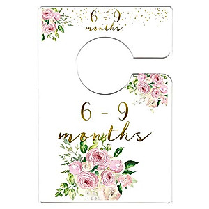Mumsy Goose Nursery Closet Dividers Mauve Floral Baby Clothes Dividers Girl Grey Pink and Gold Closet Organizers
