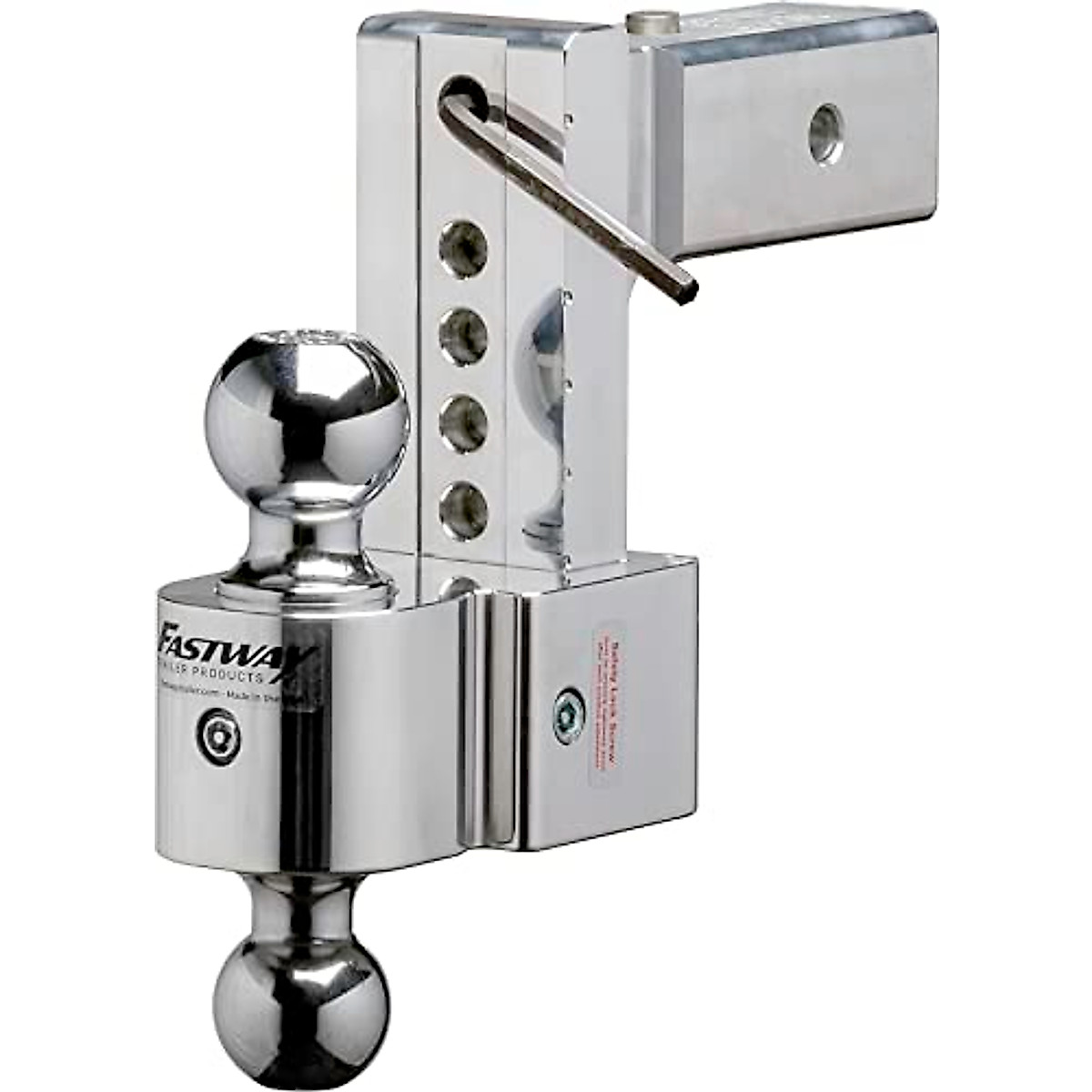 Fastway Flash STBM DT-STBM6625 Adjustable Silent Tow Ball Mount with 6 Inch Drop, 2.5 Inch Shank, and Chrome Plated Balls