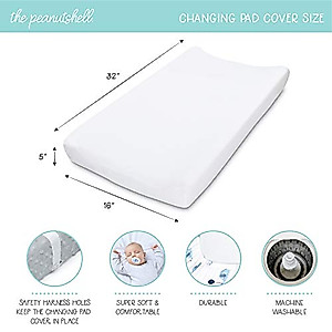 The Peanutshell Baby Changing Pad Covers for Boys or Girls | Grey & White 2 Pack Set | Elephant & Stripes