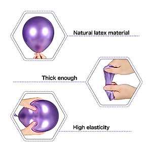 Aooxpok Metallic Purple Balloon Garland Arch Kit,146Pcs Metallic Purple Balloon Sliver Confetti Balloon for Graduation Baby Shower Birthday Wedding Gender Reveal Party Decorations